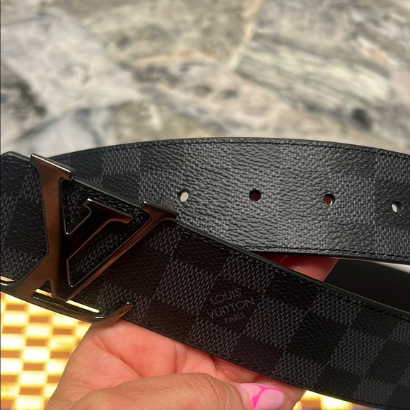 Louis Vuitton | Accessories | Louis Vuitton Black Checkered Belt | Poshmark